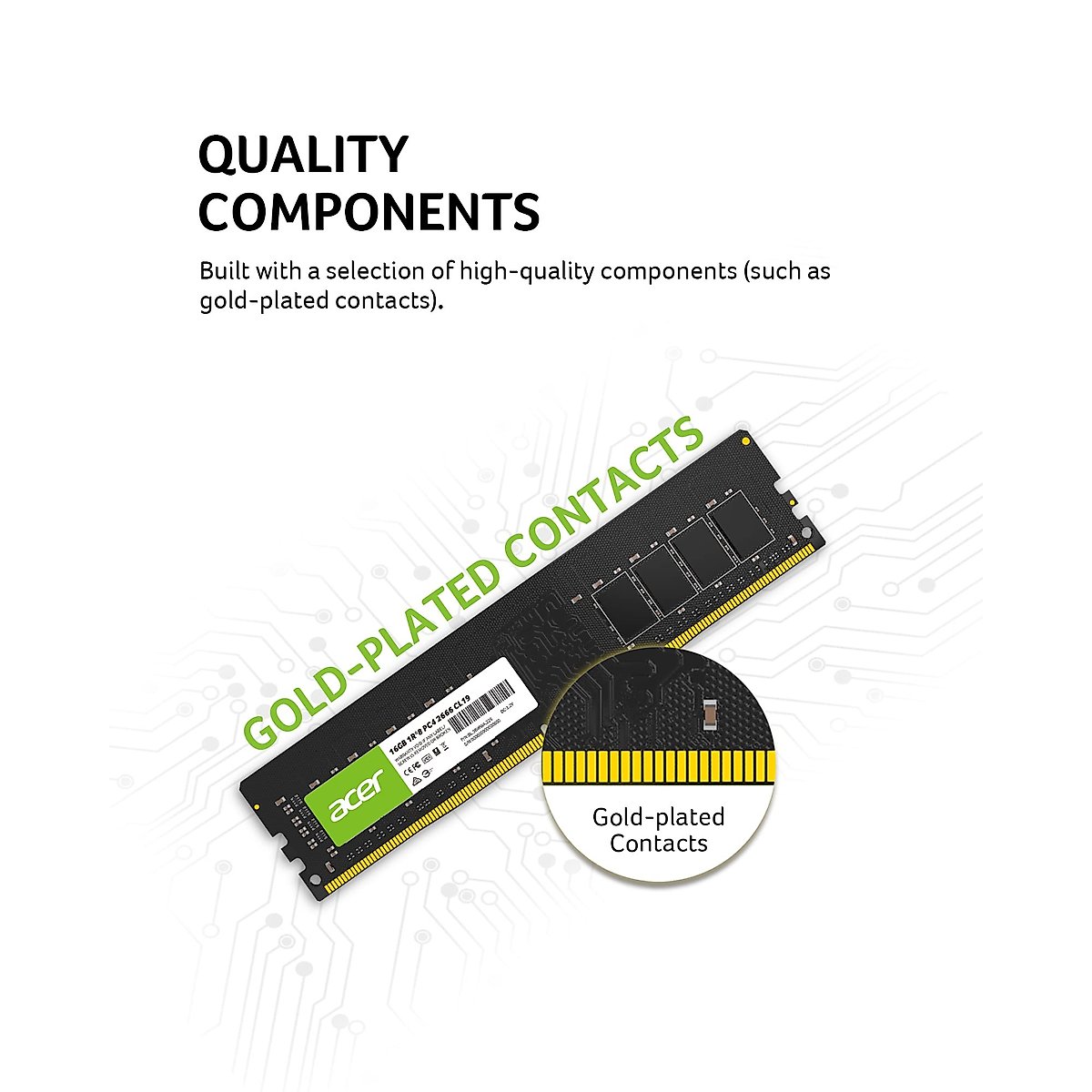 Acer UD100 16GB Single RAM 2666 MHz DDR4 CL19 1.2V Desktop Computer Memory - BL.9BWWA.226