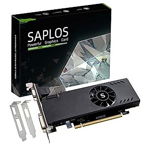 SAPLOS Radeon RX 550 Low Profile Graphics Card, 4GB GDDR5 128-bit, HDMI VGA DVI-D, Video Card for PC Gaming, Computer GPU, DirectX 12, Low Power