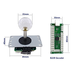SJ@JX Arcade Stick DIY Kit 10x Buttons with Logo LED MX 8 Way Joystick USB Encoder for PC MAME Raspberry Pi Color Mix