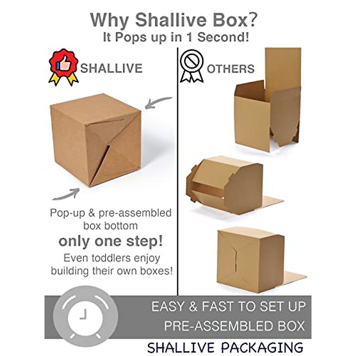 Shallive 4x4x4 Inch 50 Pcs Brwon Kraft Boxes Small Gift Boxes with Lids for Ornament Paper Mug Gift Boxes Individual Cupcake Boxes Craft Boxes Candle Packaging Empty Cube Mini Gift Box for Wedding Birthday Party Favors
