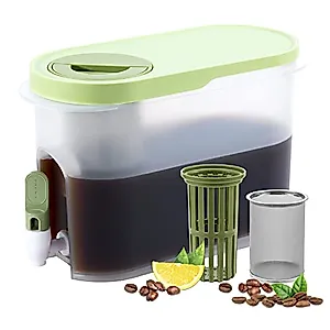 PARBEE 1 Gallon Cold Brew Coffee Maker, Iced Coffee Maker with Ultra Fine Stainless Steel Mesh Filter and Spigot, Cold Brew Pitcher & Tea Infuser, Lemonade Drink Dispenser with Infuser
