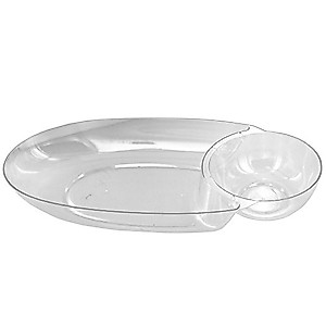 Kole Imports Kitchen Essentials Large Chip & Dip Tray, 17" x 8" x 2.5", Transparent