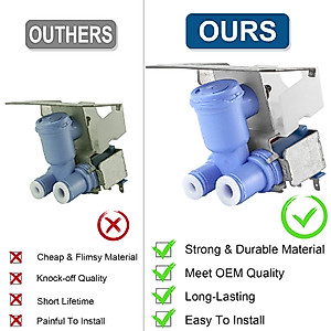 AMI PARTS WR57x10051 Water Inlet Valve fit for G-E KEN-MORE Refrigerator Replaces WR57X10018 WR57X111 WR57X119 WR57X92, WR57X98