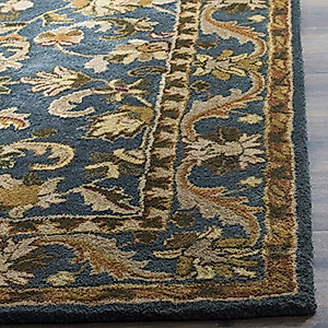 SAFAVIEH Antiquity Collection 3' x 5' Blue/Gold AT52C Handmade Traditional Oriental Premium Wool Area Rug