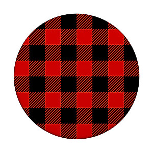 Red Black Checkered Gingham Buffalo Plaid PopSockets Standard PopGrip
