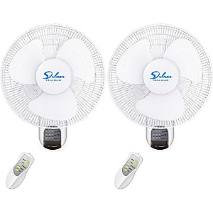 Simple Deluxe 16 Inch Wall Mount Fan with Remote Control, 3 Oscillating Modes, 3 Speed, Timer