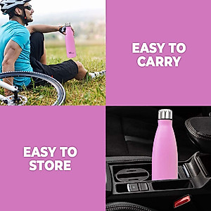 The Better Home 500 Stainless Steel Insulated Water Bottle 500ml Pink | Thermos Flask 500ml | Hot and Cold Steel Water Bottle 500ml | Food Grade & BPA Free Insulated Water Bottles (Pack of 2)