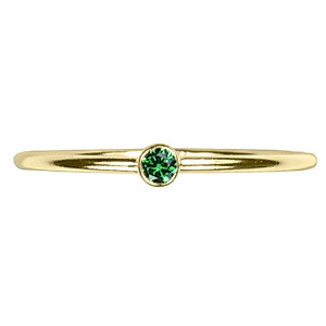 uGems 14kt Gold Filled Green CZ Stacking Ring Size 7
