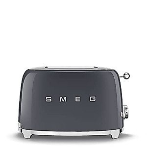 Smeg Retro Drip Coffee Machine and 2-Slice Toaster Bundle (Gray)