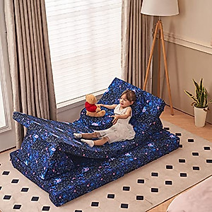 jela Kids Couch Extended Size 10PCS with futons, Floor Couch Floor Sofa Modular Furniture for Kids and Adults, Modular Foam Play Couch, Modular Sectional Sofa (Galaxy)