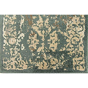 Unique Loom Tuareg Collection Vintage Distressed Traditional Area Rug, 2 ft x 6 ft, Green/Beige
