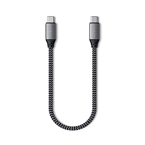 Satechi USB C to USB C 4.0 Pro Cable, 140W Power Delivery, 8K Resolution @ 60Hz, 4K @ 120Hz Single or 4K @ 60Hz Dual Display, 40Gbps Data Transfer, Downward Compatible to 2.0 USB C Devices (10in/25cm)