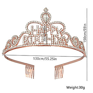 FGSS Birthday Rhinestone Tiaras-and-Crowns Crystal Headband - Womens Birthday Queen Princess Crown Hair Accessories