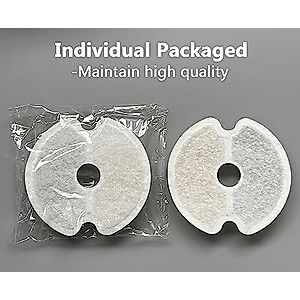 Pet Water Fountain Filter 6 Pack, Yiupea Replacement Cat Filters for 2L-2.5L / 67-84 oz Cat Water Fountain, Cotton Activated Carbon & Resin with Triple Filtration