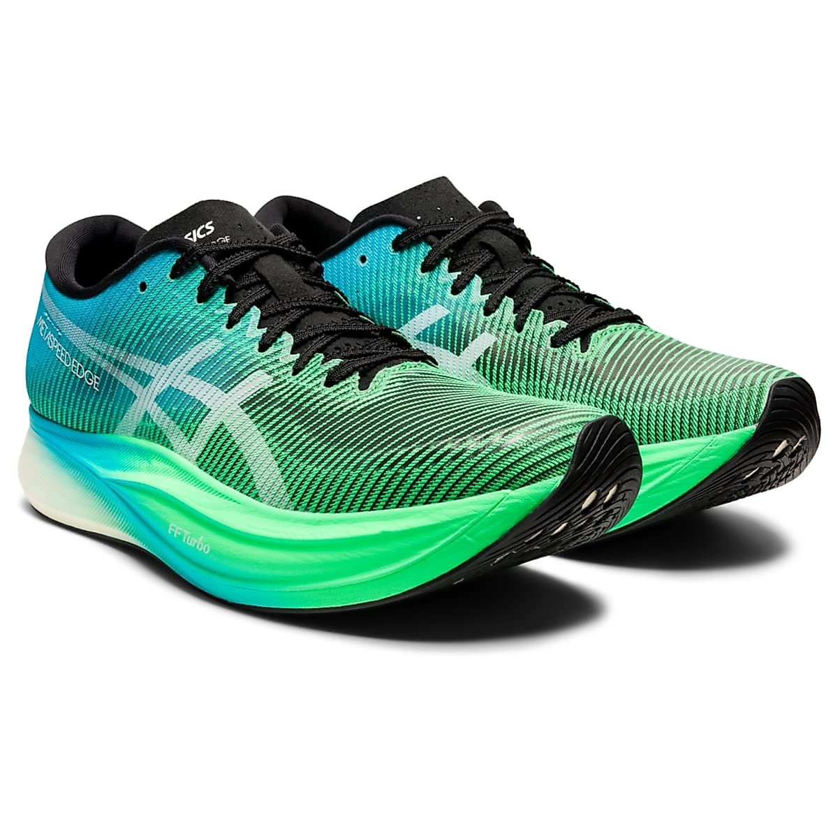 ASICS Unisex METASPEED Edge 2 Running Shoes, 9, Black/New Leaf