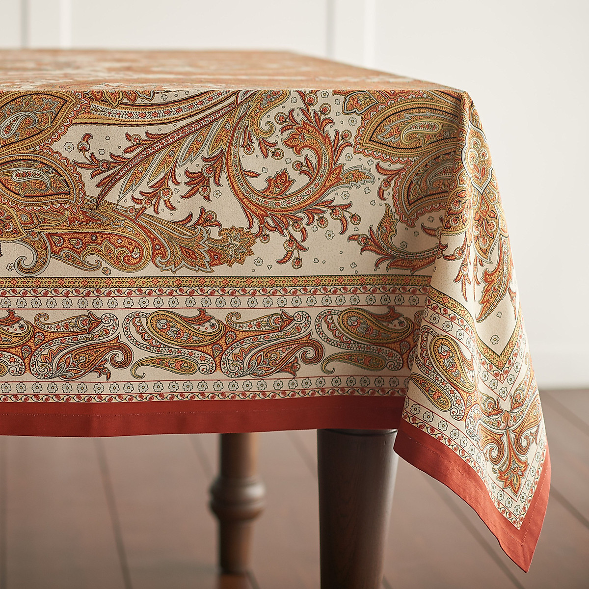 Maison d' Hermine Tablecloth 100% Cotton 60"x120" Washable Rectangle Table Cover Decorative Tablecloths, Dining & Camping, Kashmir Paisley - Thanksgiving/Christmas