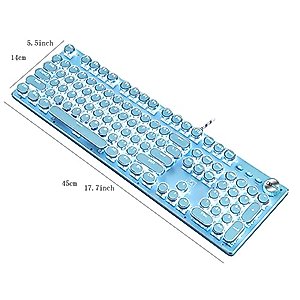 Yuanjay Gaming Keyboard Wired,Mechanical Keyboards Backlight,Retro Punk Style,Ergonomic,Plug and Play, for Desktop Gamer