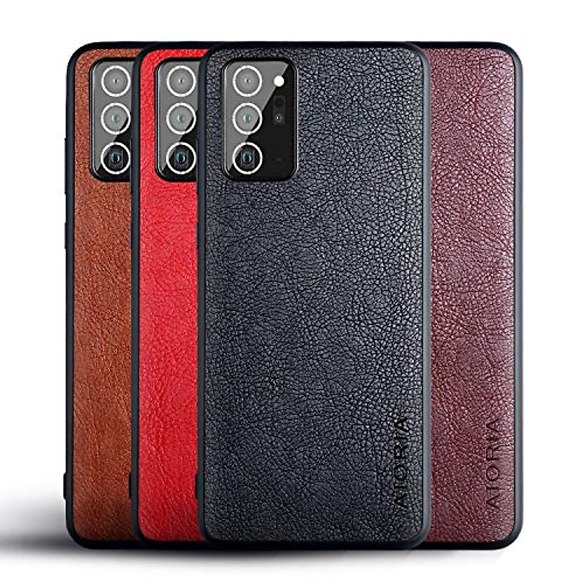 AIORIA for Samsung Galaxy Note 20 Case, 6.7 inch Premium PU Leather Cover Retro Business Design Full Protective case for Samsung Note 20 (Brown)