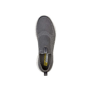 Skechers Men's Glide-Step Flex Sneaker, Charcoal Knit Trim, 9