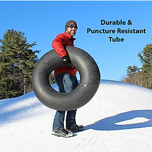 Flexible Flyer Heavy-Duty Snow Tube & Inflatable Water Float. Adult Kid Sled. Lake River Raft, 32" , Black