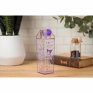 Silver Buffalo Sanrio Hello Kitty and Friends Plastic Milk Carton Bottle Featuring Kuromi, 16.2 Ounces