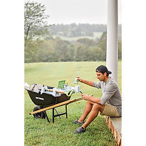 The Burro Buddy, USA Made Lawn/Garden Tray for All 4-6 cu. ft. wheelbarrows. Holds rake, Shovel, Short Handle Tools, Drinks & Water Tight Storage for Phone. Wheelbarrow not Included. Great Gift!