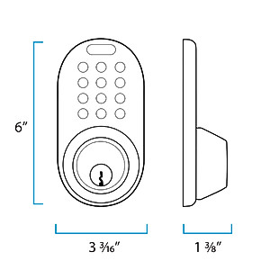 MiLocks XF-02P Digital Deadbolt Door Lock with Keyless Entry via Remote Control and Keypad Code for Exterior Doors, Polished Brass