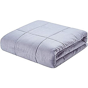 Qusleep Heavy Blanket in Jacquard Woven-New Stripe Pattern in Matte Grey for Adults and Kids (Floral Stripe, 48“72” - 15LB)