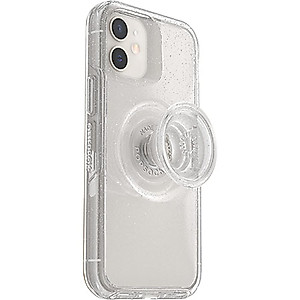 OtterBox + Pop Symmetry Series Clear Case for iPhone 12 Mini, Retail Packaging - Stardust (Silver Flake/Clear) with Stardust Pop