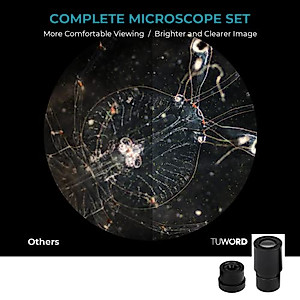 Tuword Microscopes for Kids Students Adults, 40X-1000X Optical Glass Lenses Microscope for School Home, Cordless LED Student Biological Compound Microscope with Microscope Slides, Phone Adaptor