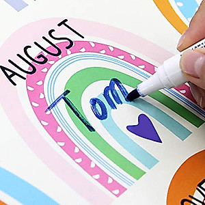 Happy Birthday Poster Chart Bright Color Rainbow with Dots 17" x 22" Class Birthday Decoration