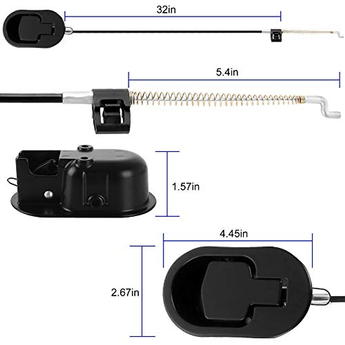 APACALI Recliner Pull Cable Replacement Set of 2, Universal Black Sofa Couch Recliner Release Cables with Metal Pull Handle fits Most Recliner Brands, Hook Exposed Cable Length (4.75")