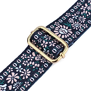 LIFEMATE Bag/Purse Strap Replacement Crossbody Shoulder For Women Adjustable Jacquard Woven Guitar Strap Style(Little Flower)