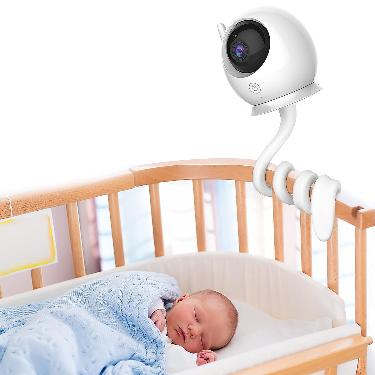 Universal Baby Monitor Mount Shelf Flexible Camera Stand No Drilling for Nursery Baby Monitor Crib Holder Compatible with Baby Monitor Camera with 1/4 Threaded Hole