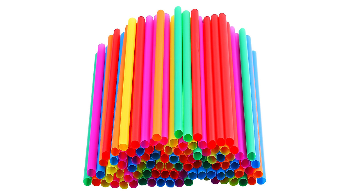 200Pcs Jumbo Straws - Colorful, Extra Long & Durable
