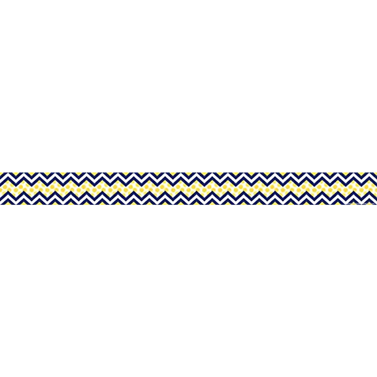 Barker Creek Double-Sided Border 2-Pack, Navy & Yellow Chevron, Decorate Galore with 70' of Border, Coordinating Designs Printed On Both Sides for Twice The Value, 3" x 70' (3694)