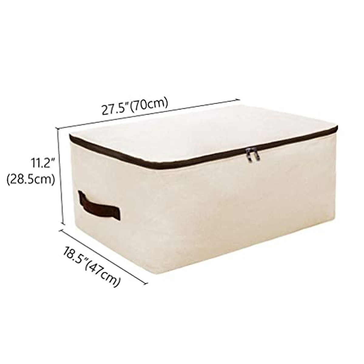 Beige Canvas Soft Storage Bags Set, Breathable Fabric, Large Different Size for Closet Shelves, 1pcs XL Bag, 2pcs L Size Bags