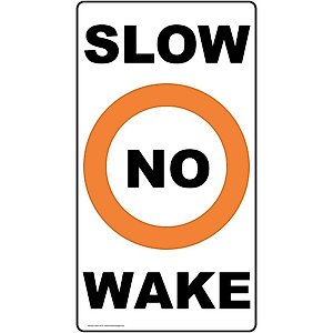 ComplianceSigns.com Slow No Wake Safety Label Decal, 24x13 inch 2-Pack Reflective Vinyl for Recreation