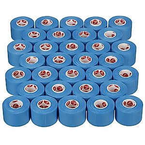 Cramer Team Color Athletic Tape, Blue, For Ankle, Wrist, and Injury Taping, Helps Protect and Prevent Injuries, Promotes Faster Healing, Athletic Training First Aid Supplies, 1.5 Inch, 32 Roll Case