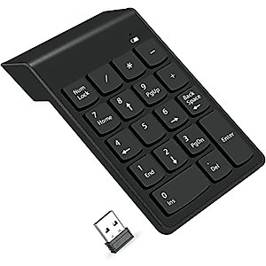 SMOOTHCLUE Wireless Number Pad, Numeric Keypad 10 Key USB Keyboard, Financial Accounting Numpad for Laptop,Notebook,PC,Desktop,Surface Pro