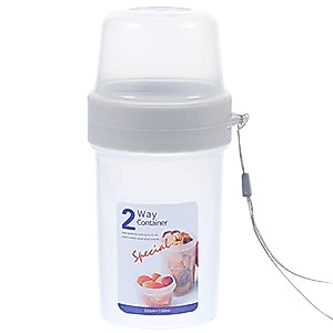 Zerodeko Breakfast on The Go Cups Portable Yogurt Cups Large Capacity Sealed Double Layer Food Container for Cereal Oatmeal Fruit