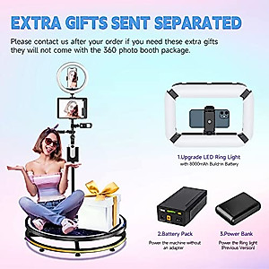 YCKJNB 360 Photo Booth 39.4" Machine with Flight Case,5 People Stand,Free Custom Logo with Extra Replacement Accessories,Software APP Control, Rotating Platform Auto Slow Motion Spinner Camera Booth