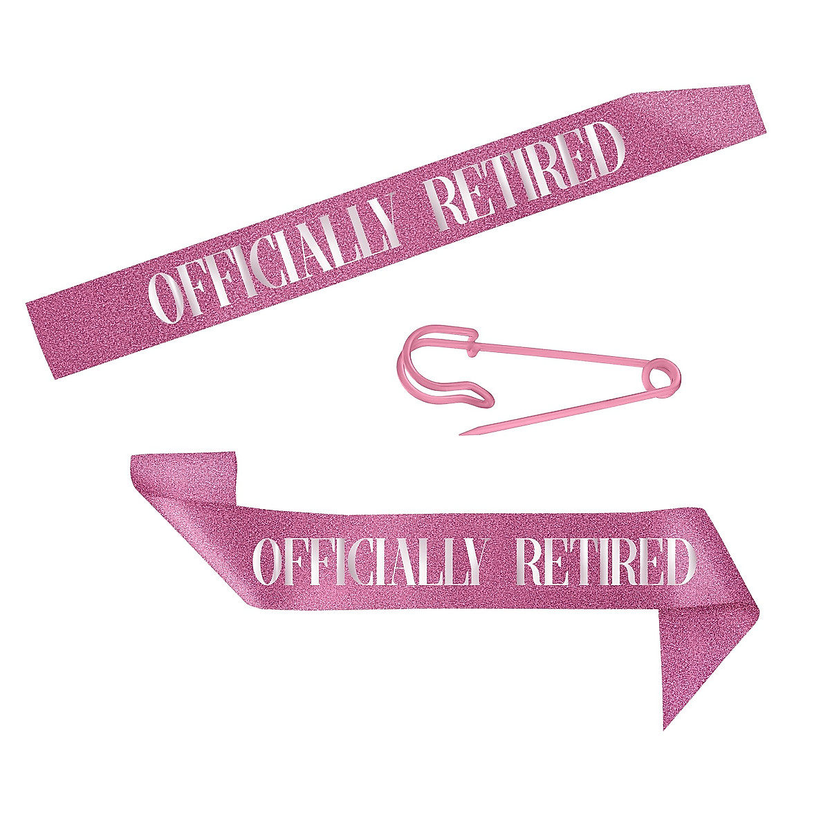 2024 Retirement Tiara & Sash - Officially Retired Sash & Crown for Parties, Events, Gifts, Favors, and Decorations (Pink)