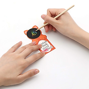 JOYIN 28 Packs Valentines Craft Scratch Cards Animal Bookmarks Set Valentines Day Craft Scartch Off Cards Set for Kids Valentine Art and Craft Party Supplies Classroom Gifts Valentine Bookmark Crafts