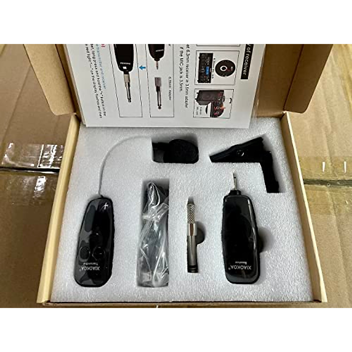 XIAOKOA 2.4G Wireless Microphone Headset, 50m Stable Transmission, Dual Micro USB Charging, Compatible with PA Systems