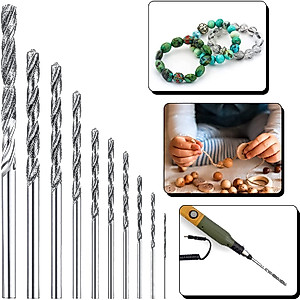 Bettomshin 10Pcs Diamond Drill Bit, 1mm Diamond Twist Drill Bit Set for Drilling Stone Jewelry Sea Glass Beach Shells Gemstones
