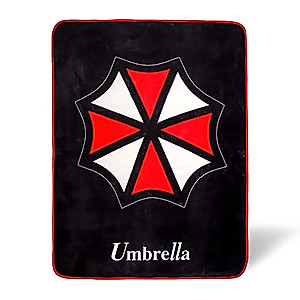 Resident Evil Umbrella Plush Throw Blanket | Super Soft Fleece Blanket, Cozy Sherpa Cover For Sofa And Bed, Home Decor Room Essentials | Zombie Horror Biohazard Video Game Gifts | 45 x 60 Inches