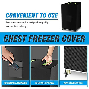 ZUYIYI Mini Chest Freezer Cover, Outdoor Deep Freezer Cover Freezer Protector for 3.5 Cubic Feet 420D Oxford Waterproof Dustproof Sun-Proof Electric Smoker Cover 23"L x 23"W x 34"H, Black
