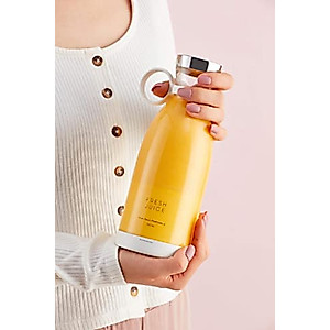 Marty Champ Portable Blender, Personal Size Blender for Juice, Shakes, and Smoothies, Wireless Charging with Four Blades, Mini Blender Travel Bottle (PINK)