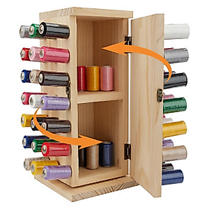 93 Spools Thread Holder Stand 360° Fully Rotating Wooden Thread Rack/Thread Holder Organizer for Sewing, Quilting, Embroidery, Hair-braiding and Jewelry